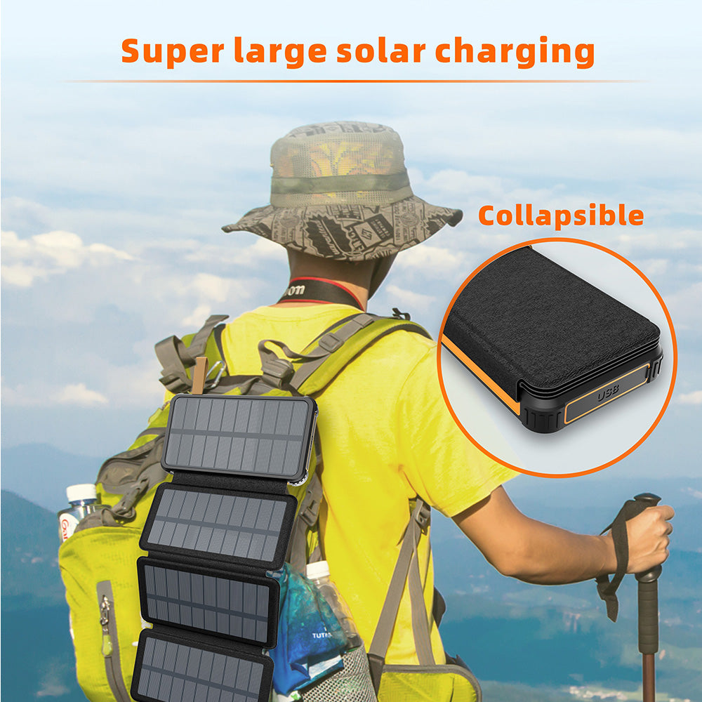 Foldable Solar Panel Power Bank Portable Charger 20000mAh – FASTSINYO